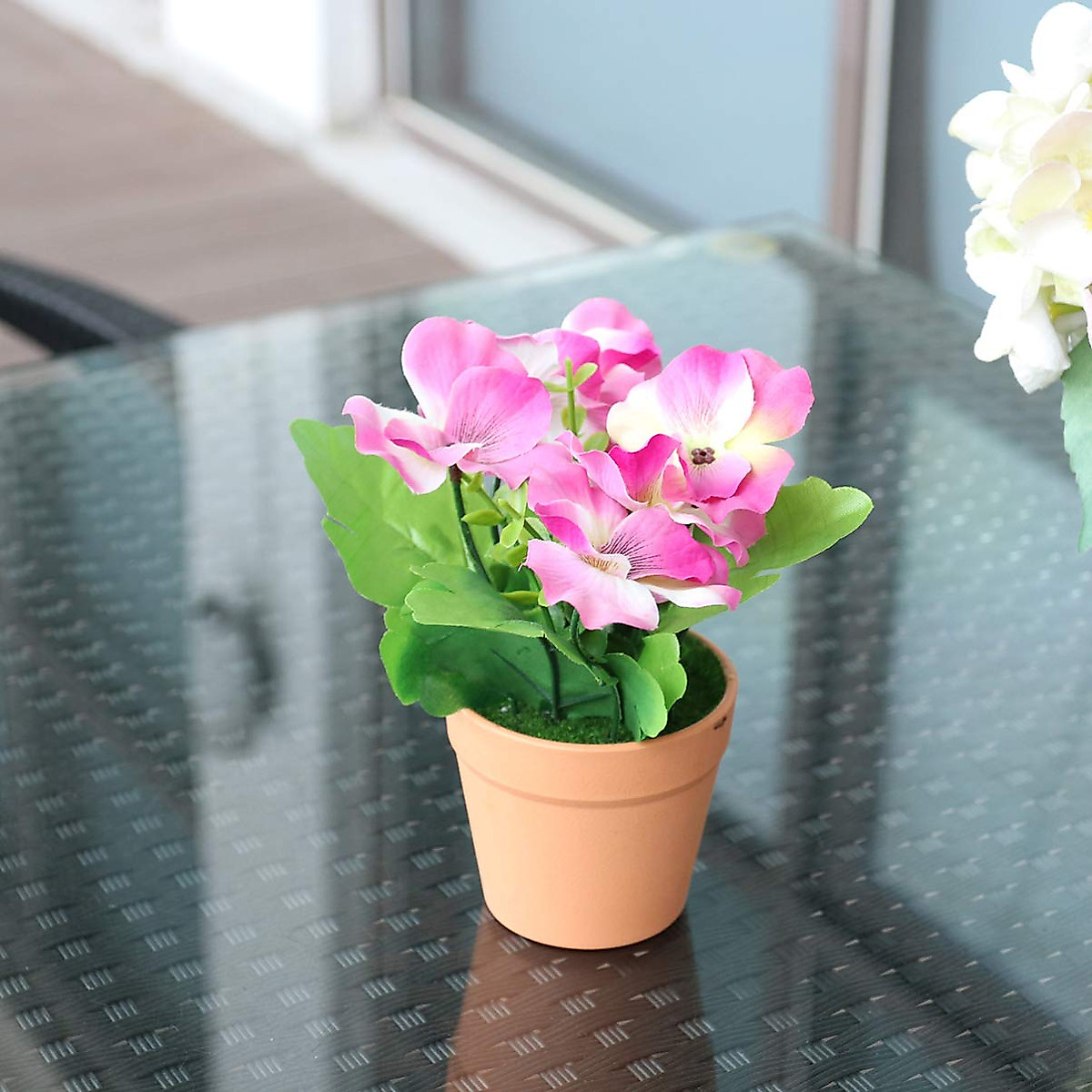 Garneck Faux Plants Artificial Plants Orchid Pots Outdoor Decor Outdoor Plants Flower Pots Potted Flowers Artificial Orchid Potted Plants Office Purple Artificial Flower Mini