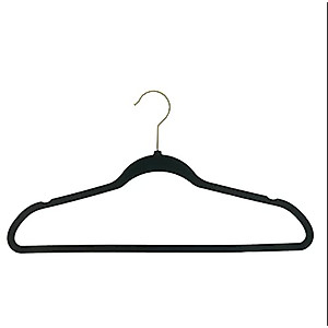 Non-Slip Velvet Clothing Hangers, 100 Pack, Pink - Black - Beige (Black)