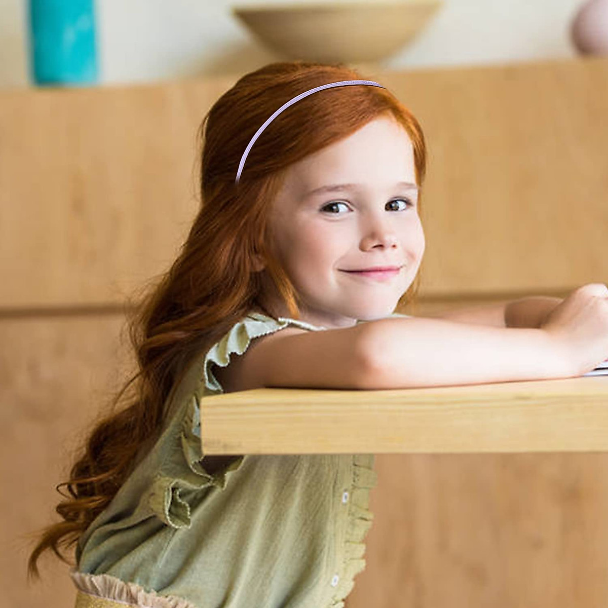 Lawie 20 Pack Colorful Plain Blank Cloth Satin Fabric Covered Slim Thin Hard Metal Headband Simple Skinny Wire Hair band Elastic Hair Hoop Holder Clasp Tiara Crown Craft DIY Accessories for Women