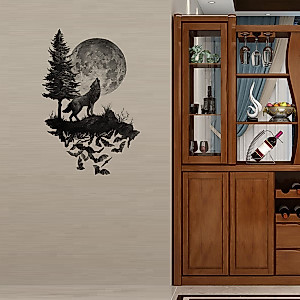 NEWCOMDIGI Wall Decals, Wall Art Stickers, Wall Décor for Bedroom, Living Room, Playroom, Gaming Room, TV Background, Kids Nursery, Apartment, Dorm (Wolf)