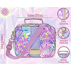 Lilly Pulitzer Insulated Lunch Box for Women, Cute Lunch Cooler Bag with Adjustable/Removable Shoulder Strap, It Was All A Dream