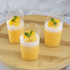 64 Pack Mini Dessert Cups with 64 Spoons 2.8oz Clear Plastic Parfait Appetizer Cup Shot Glasses Serving Bowls for Tasting Sample Appetizers