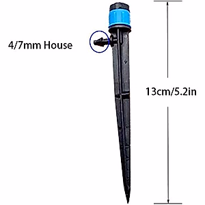 Qixivcom 60 Pack Adjustable Irrigation Drippers Drip Emitters Micro Spray for 4/7mm Drip Tube 360 Degree Full Circle Pattern Water Flow Drip Irrigation System Drip Emitters for Herbs Garden Vegetable