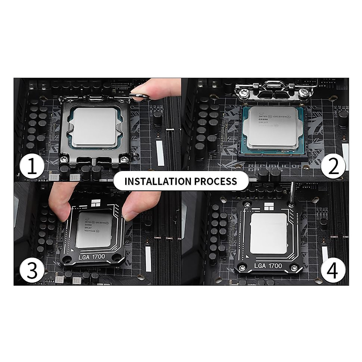 Thermalright Intel 13/14th Generation LGA1700 Anti-Bending Buckle,Curved Pressure Plate,CPU Fixing Buckle,CPU Stress Bending Correction Fixer, Fully Fitted and Fixed Without Trace Installation (Black)