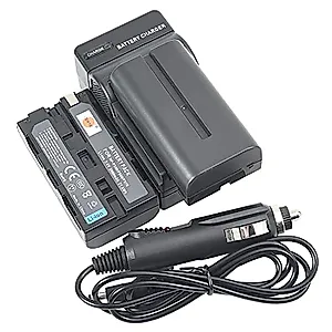 DSTE Replacement for 2X NP-F550 Battery + DC01 Travel Charger Kit Compatible Sony CCD-RV100 SC5 SC9 TR1 Camera CN-160 CN-216 CN-304 YN 300 VL600 LED Video Light as NP-F330 NP-F530 NP-F570