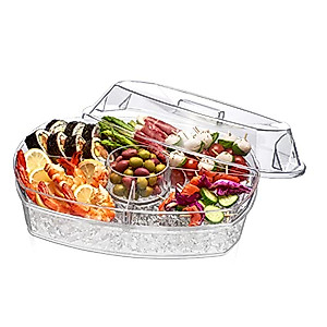 Prodyne Ice Party Platter, 15 1/2" x 11" x 6", Clear
