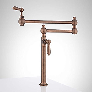 Signature Hardware 934820 Fatsani Deck-Mount Retractable Pot Filler - Metal Lever Handles