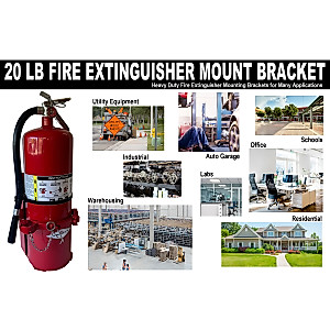 Heavy Duty 20 LB Fire Extinguisher Mount Bracket for Vehicle and Building for 20lb Dry and 10lb Co2 6.9" Diameter, Generic for 810 by amerex - Preece Precision