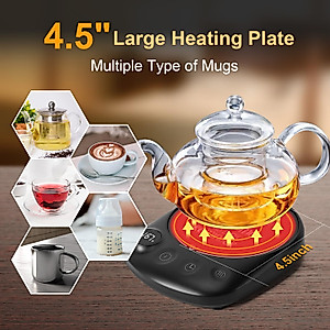 Bsigo Coffee Mug Warmer Candle Mug Warmer for Home & Office, Electric Smart Coffee Warmer for Desk, Beverage Tea Coffee Cup Warmer with 3-Temp Settings, 1-12h Timer Auto Shut Off Portable Warmer Plate