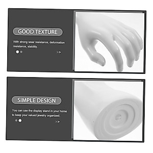 Table Top Display Stand Hand Model for Gloves Hand Mannequin Jewelry Display Stand Male Hand Model for Bracelet Bangle Gloves Ring Display White Left Plastic Gloves