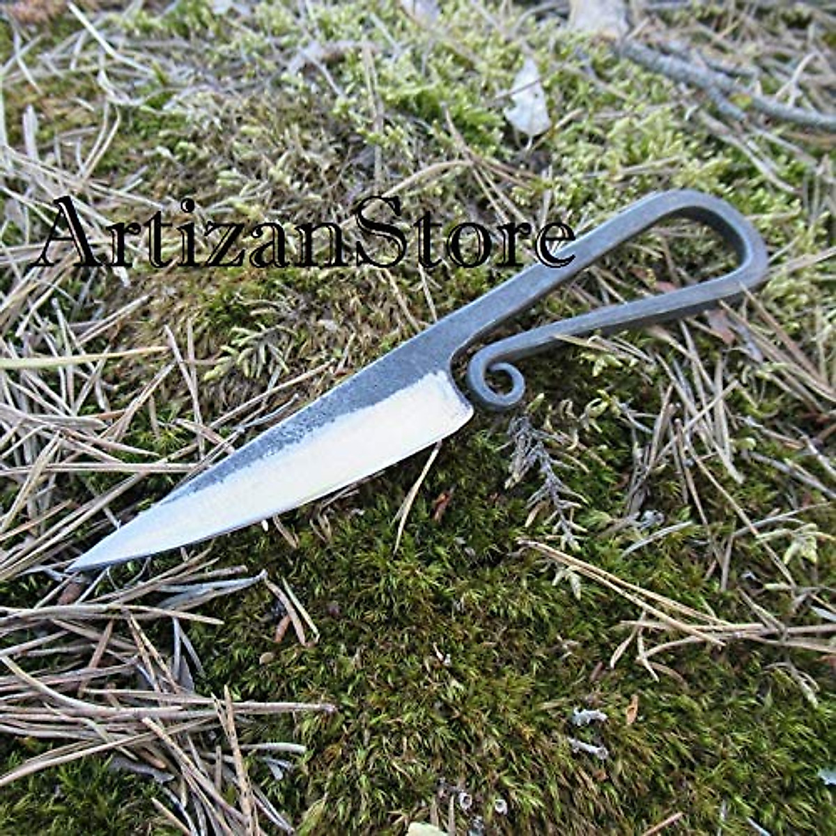 ARTIZANSTORE Antique Pirate Hand forged Blacksmiths Knife, Viking Knife, Medieval Celtic Knife, Steel Knife, Hardened Blade, Vintage- Art Collection, Made from Steel