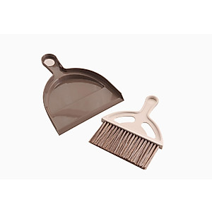Mini Small Broom and Dustpan Set Small Dusting Brush for Camping, Tables, Desks, Keyboards, Window Cracks, Small Trash, Pets, and Other Cleaning Tools (White)