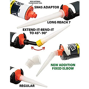 SUPER NOZZLE 45 Adjustable Caulk Gun Nozzle Extender (Pro Kit)
