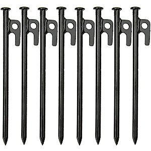 Tent Stakes Heavy Duty 12 inch Steel Tent Pegs for Camping Unbreakable and Inflexible