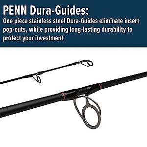 PENN Fierce IV Spinning Reel and Fishing Rod Combo, Black/Red