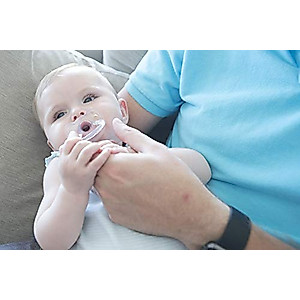 Joovy Silinoogie Baby Pacifier Featuring Super-Soft, Dishwasher-Safe Silicone, Durable One-Piece Design for Easy Cleaning, and Safe PPSU Color Insert - (Night Glow)