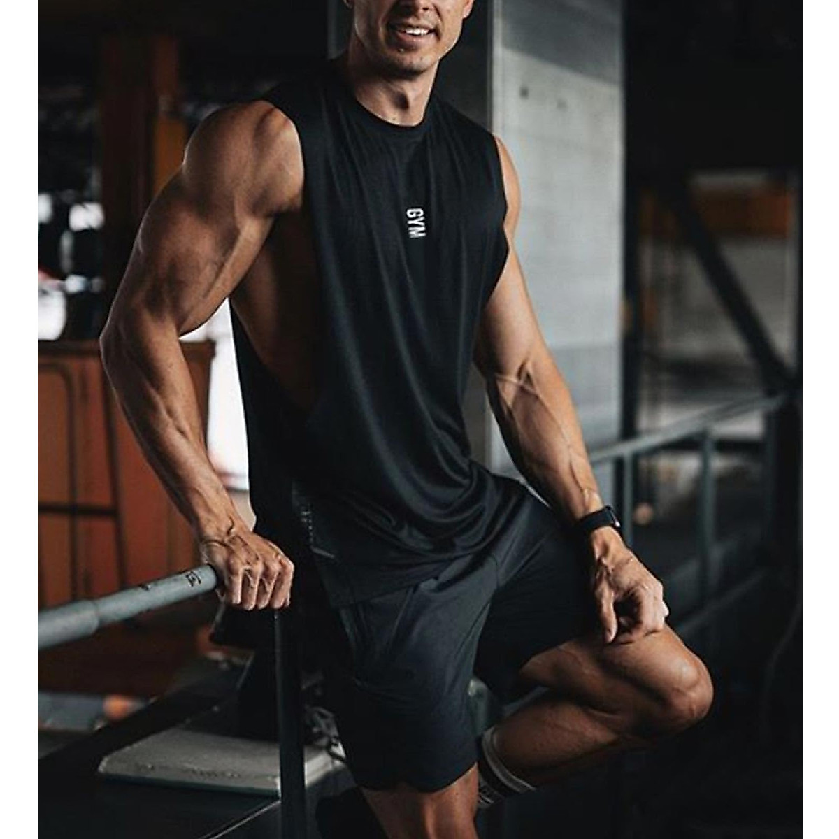 Aolesy Men's Gym Shorts 5 Inch Quick Dry Workout Running Shorts with Zipper Pockets Lightweight Sports Athletic Shorts for Men Black