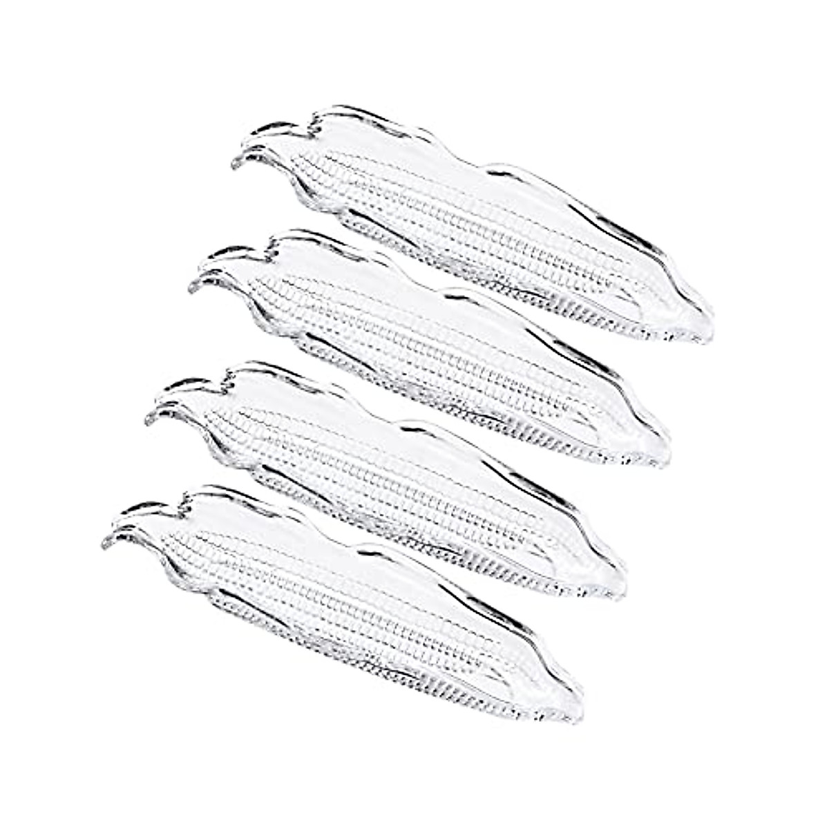 4 Pieces Corn Trays Sets Plastic Corn Dishes Service Tray Transparent Cob Dinnerware Corn Cob Holders for Butter Corn