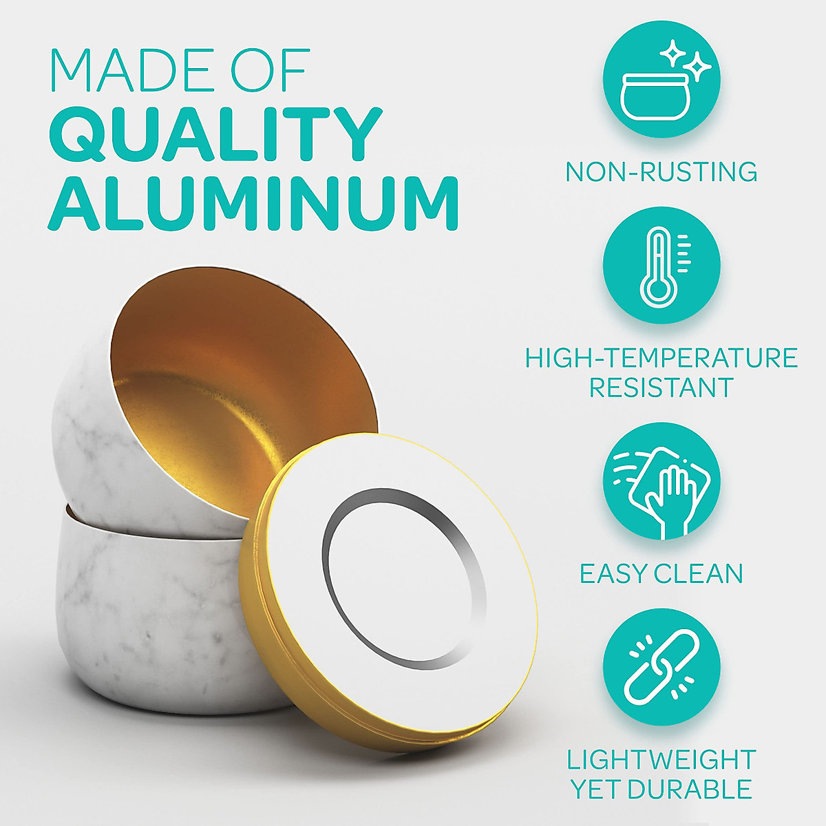 Hearts & Crafts Marble Candle Tins 8 oz with Lids - 24-Pack of Bulk Candle Jars for Making Candles, Arts & Crafts, Storage, Gifts, and More - Empty Candle Jars with Lids