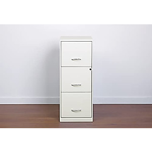Office Dimensions 3 Drawer Lock SOHO Vertical File Cabinet, 18-Inch, White