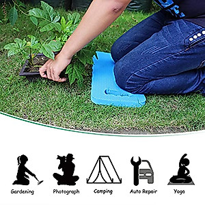 Gardzen Garden Kneeling Pad - for Gardening, Baby Bath, Yoga, Pilates, Exercise, 16"x8"x1", Blue