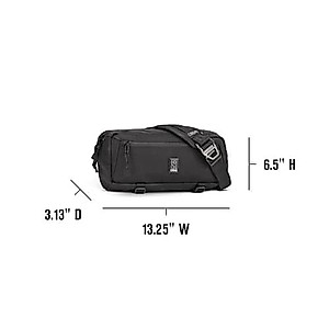 Chrome Industries Mini Kadet Sling Bag, Messenger Crossbody Bag for Men and Women, Padded Rear U-lock Holster, Zip Front Pocket, 5 L, Black
