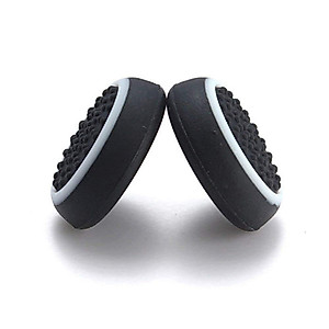 Silicone Thumb Stick Joystick Cap Analog Grip Thumbsticks Cap Cover Case for PS4 PS3 Xbox One Xbox 360 Game Controllers (Black-White)