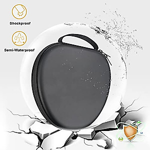 Canboc Hard Case for New Apple AirPods Max Headphone Supports Sleep Mode,Travel Carrying Storage AirPods Max Bag, Extra Space fits Cable, Charger, Black