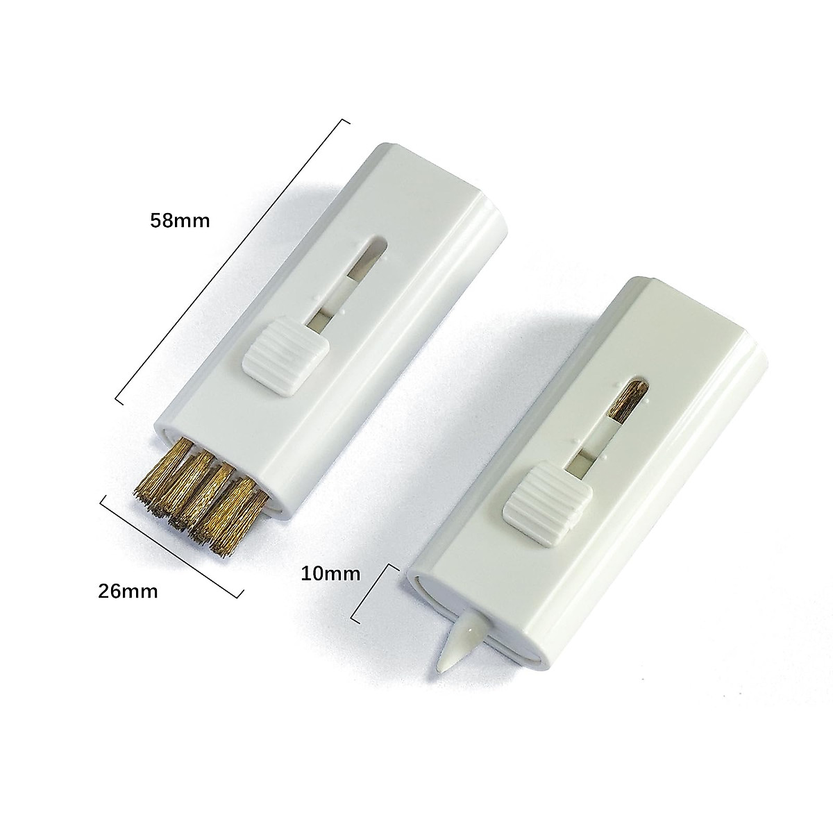 Magguest 4 Pack Retractable Golf Club Brush, Double Side Pocket Golf Club Groove Cleaning Brush with Brass Wire for Golf Club Accessories (White)