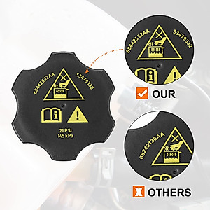 X AUTOHAUX Radiator Coolant Reservoir Recovery Cap for Chrysler for Jeep for Dodge for Ram 2013-2021 Replaces 68442532AA