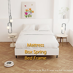 Maenizi 9 Inch Box Spring for Queen Bed, Heavy Duty Metal Box Spring Bed Base with Fabric Cover, Mattress Foundation, Easy Assembly, Noise Free, Black