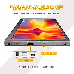 LESOWN 10 inch Monitor Touchscreen Small HDMI Portable Display 1024x600 IPS Computer 10.1 inch Secondary Screen Mini Monitors for Windows Mac Laptop PC