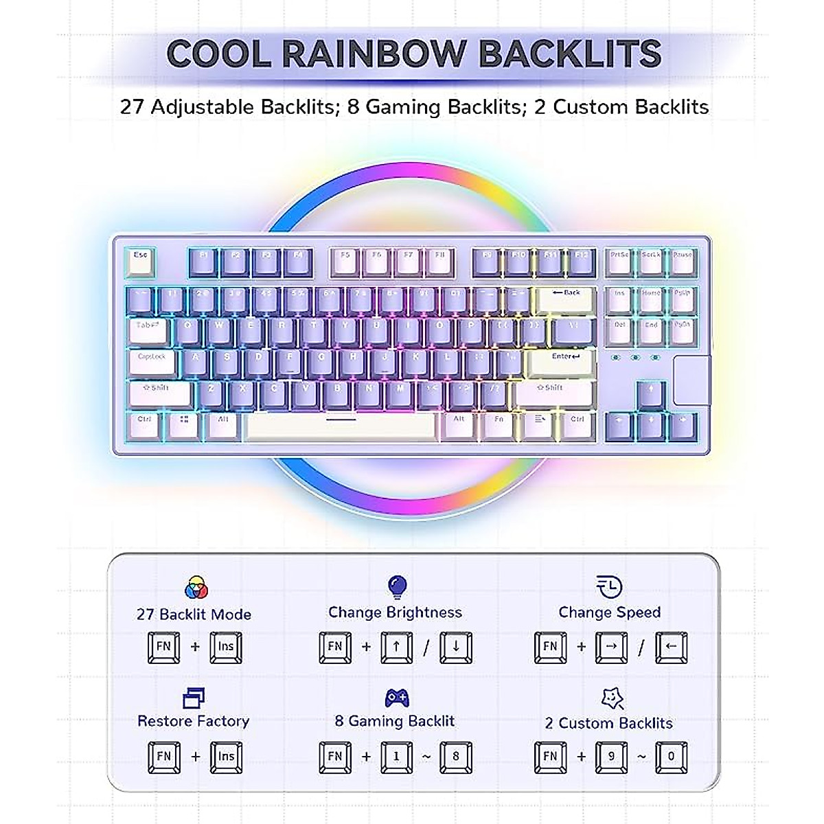 MAGIC-REFINER X87 RGB Gaming Keyboard - Hot-Swappable