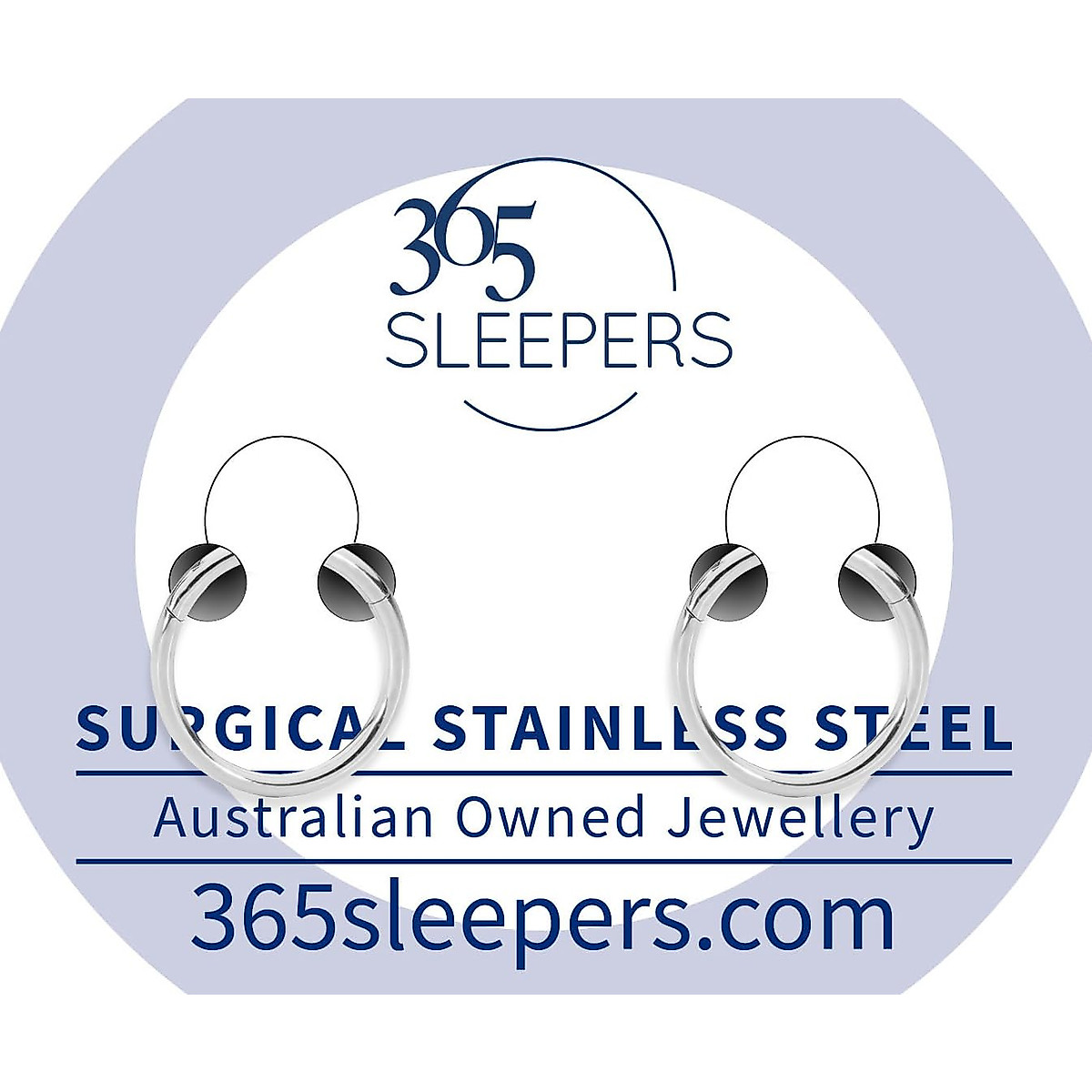 365 Sleepers 2PCS 16G Surgical Steel 6mm - 16mm Hinged Hoop Segment Septum Cartilage Helix Tragus Nose Ring Unisex Sleeper Earrings