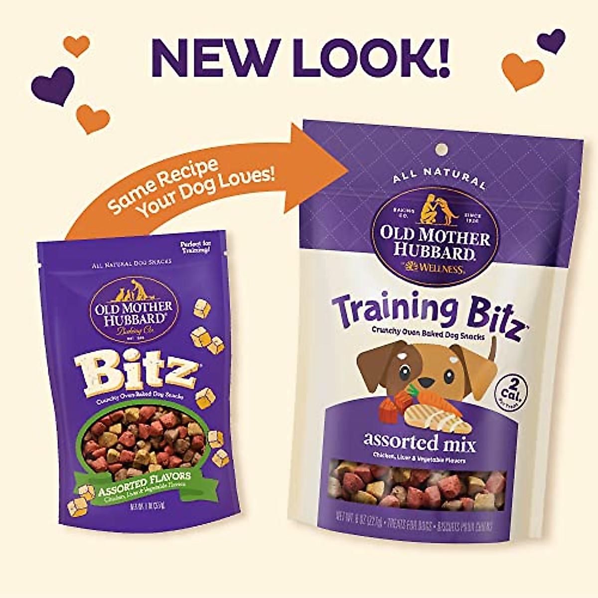 Old Mother Hubbard by Wellness Training Bitz Assorted Mix Natural Dog Treats, Crunchy Oven-Baked Biscuits, Ideal for Training, 8 ounce bag