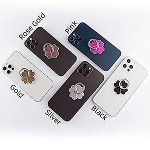 Lucky Grass Cell Phone Ring Holder for Hand, Zinc Alloy Phone Back Ring Grip for Finger or Case (Pink)