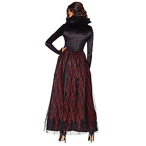 Spirit Halloween Adult Queen of the Underworld Costume - L | Queen of the Underworld Outfit | High Collared Lace Gown with Choker