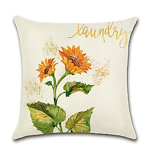 Ohok Outdoor Waterproof Pillow Covers 18x18 Set of 4 Farmhouse Decor Pillow Covers Outdoor Patio Throw Pillow Covers for Patio Funiture Garden Bed Couch Sofa (Sunflower)