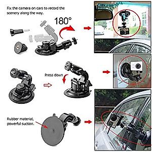 ASOCEA Action Camera Suction Cup Mount Windshield Camera Holder Tripod Adapter with Screw Compatible with Gopro Hero 11 10 9 8 7 6/AKASO EK7000/Brave 4/Dragon Touch/DJI OSMO Action/Insta360 X3 x2