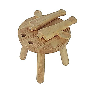 famobay Wooden Toddler Chair, Naturally Finished Solid Hardwood,Kids Stool Handmade, for Playroom, Nursery, Preschool, Bedroom, Kindergarten Eating, Reading, Playing, Boys Girls Age 2+ (1, Giraffe)