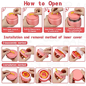 MAISON HUIS 8oz Soup Thermo Wide Mouth Vacuum Insulated Thermo Food Jar, Leak Proof Stainless Steel Food Thermo for Hot&Cold Food Kids Food Lunch Soup Container for School Travel (F-Blue)