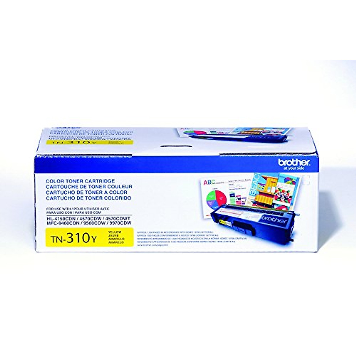 Brother TN-310BK TN-310C TN-310M TN-310Y DCP-9050 9055 9270 HL-4140 4570 MFC-9460 9560 9970 Toner Cartridge Set (Black Cyan Magenta Yellow, 4-Pack) in Retail Packaging