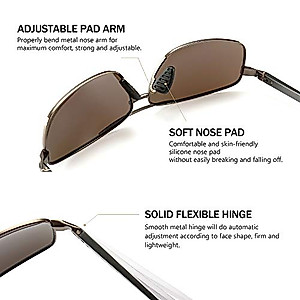 SUNGAIT Ultra Lightweight Rectangular Polarized Sunglasses UV400 Protection (Gunmetal Frame Blue Mirror Lens, 62) Metal Frame 2458 QKLA…