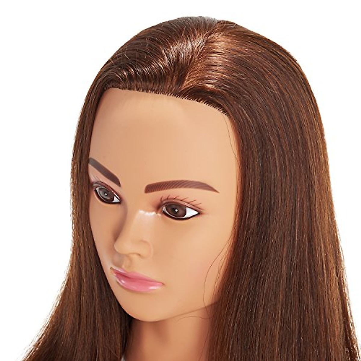 Hairingrid Mannequin Head 20"-22" 100% Human Hair Hairdresser Cosmetology Mannequin Manikin Training Head Hair and Free Clamp Holder (1906LB0414)