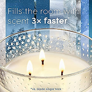 Glade Candle, Fragrance Candle Infused with Essential Oils, Air Freshener Candle, 3-Wick Candle (Snow Much Fun)