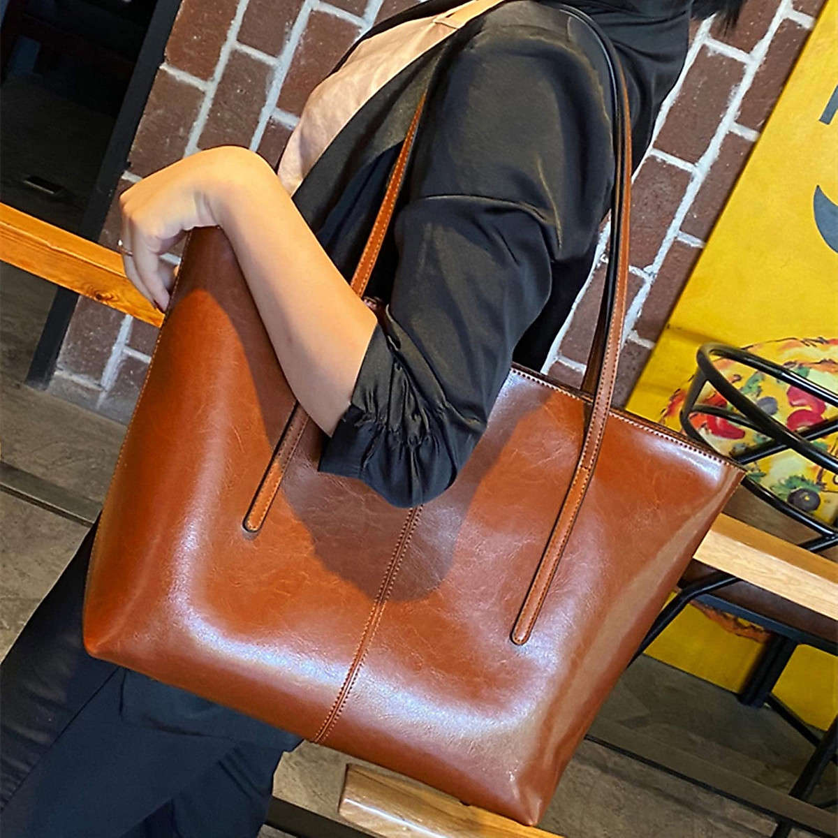 2022 White luxury Women Fashion Handbags Wallet Tote Bag Shoulder Bag Top Handle Satchel Purse Set (31cm*11cm*21cm, White)