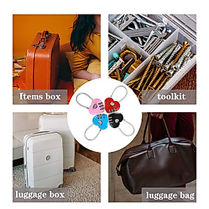 Generic 4-Piece Combination Lock with Heart Shape Code, Keyless and Resettable, Zinc Alloy Body and Hard Steel Rope, Ideal for Luggage, Backpacks, Jewelry Boxes, and More