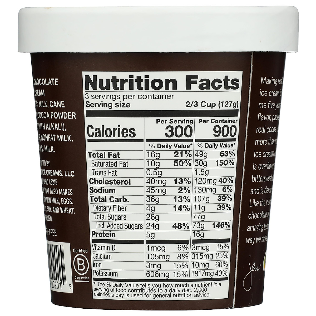 Jeni's Splendid Ice Creams, Darkest Chocolate Ice Cream, 16 oz (Frozen)