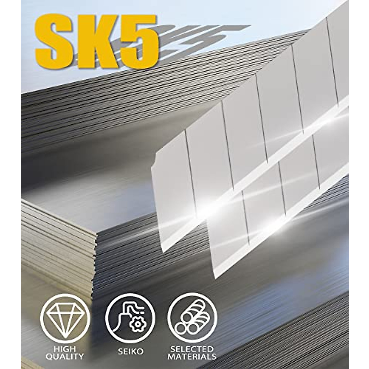 DOWELL 18mm Snap Off Blades SK5 Utility Knife Retractable Blades Box Cutter Blades (100pc)