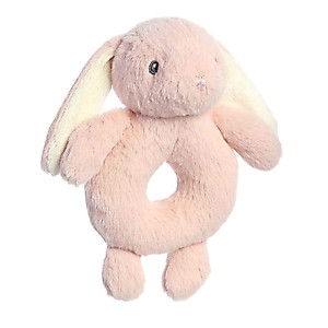 Aurora® Playful Dewey™ Ring Rattle Baby Stuffed Animal - Soft & Cuddly Toy - Imaginative Play - Rose 6 Inches